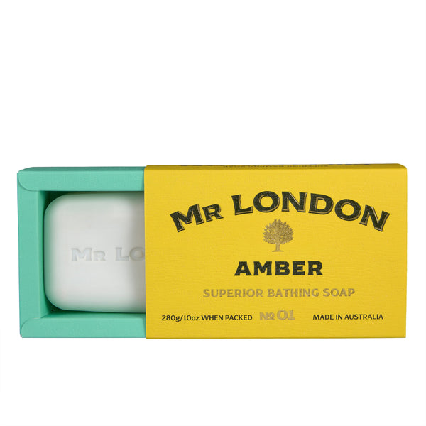 Mr London Amber Scented Soap Bar for Men – 10oz French Triple-Milled ...